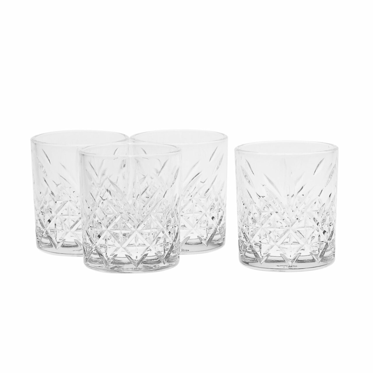 Timeless набор низких стаканов 4 шт, 205 мл каждый, из стекла для воды и напитков