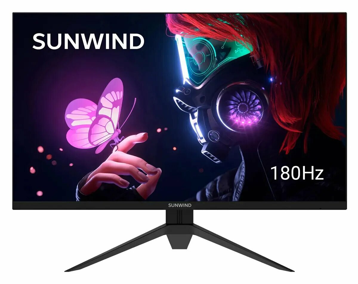 27" Монитор SunWind SUN-M27BG130, 2560x1440, IPS, 180Гц, 2хHDMI, 2хDP, черный