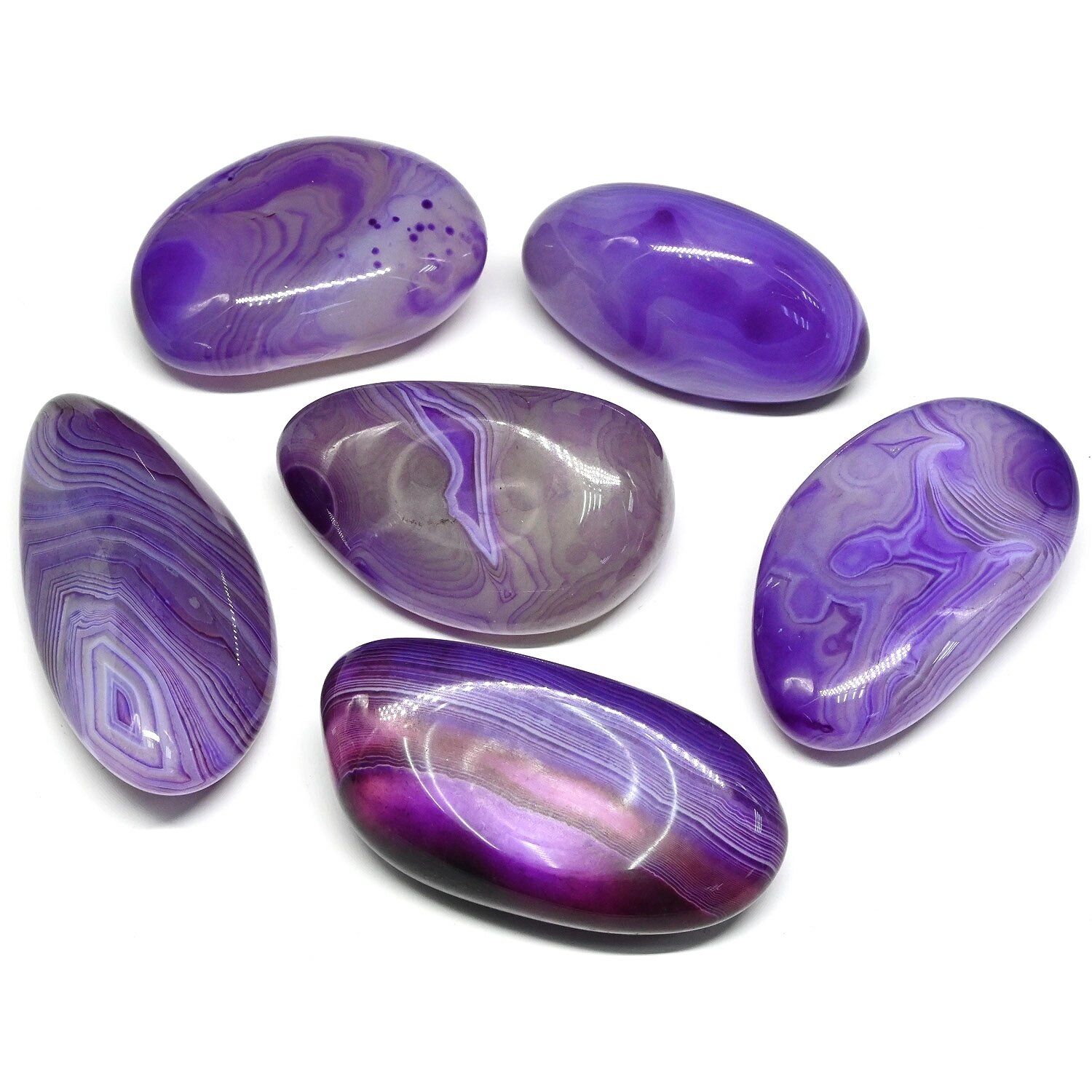 Минерал агат тонированный цв. фиолетовый 41*33*20мм, 40-49г .