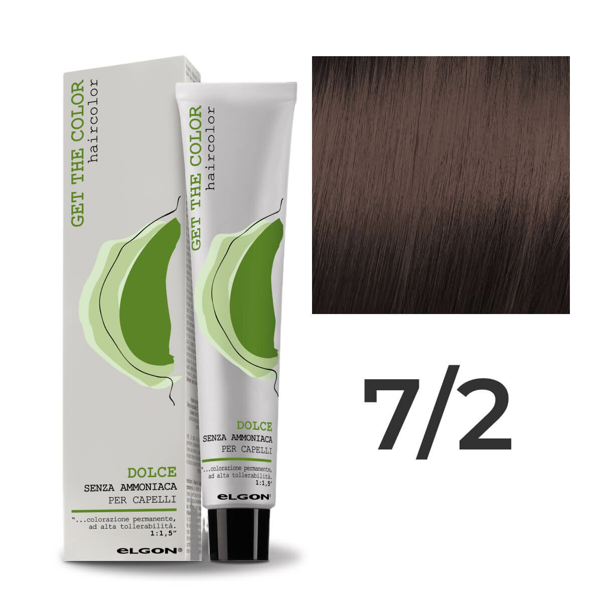 Крем - краска для волос профессиональная Elgon Get the Color Dolce 7/2 Русый Орехово-бежевый 100 мл