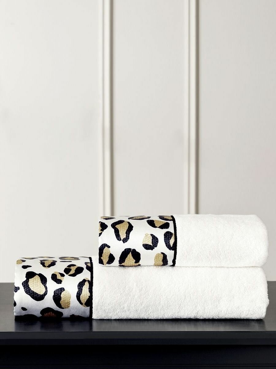 Набор махровых полотенец Tivolyo Home CHEETAH белый 2 предмета