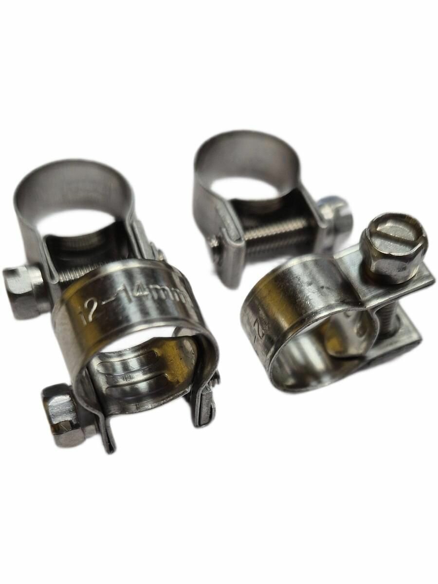 Хомут силовой мини 12-14 мм W4 (100% нержавеющая сталь) 4шт