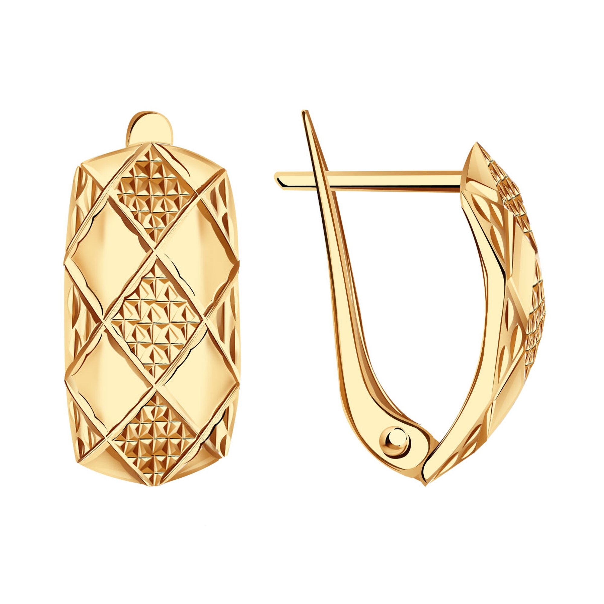 Серьги, красное золото, 585 проба