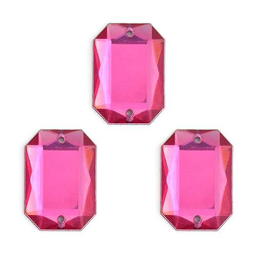 Стразы Magic 4 Hobby пришивные акриловые, 13х18 мм, прямоугольник, цвет 08 Малиновый, 5х20 шт
