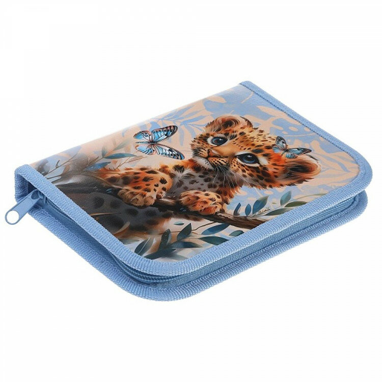 Пенал 1 отделение с откидной планкой (Hatber) Приключения Лео 190х130мм глянцевое ламинирование с таблицей умножения арт. NPn_44057