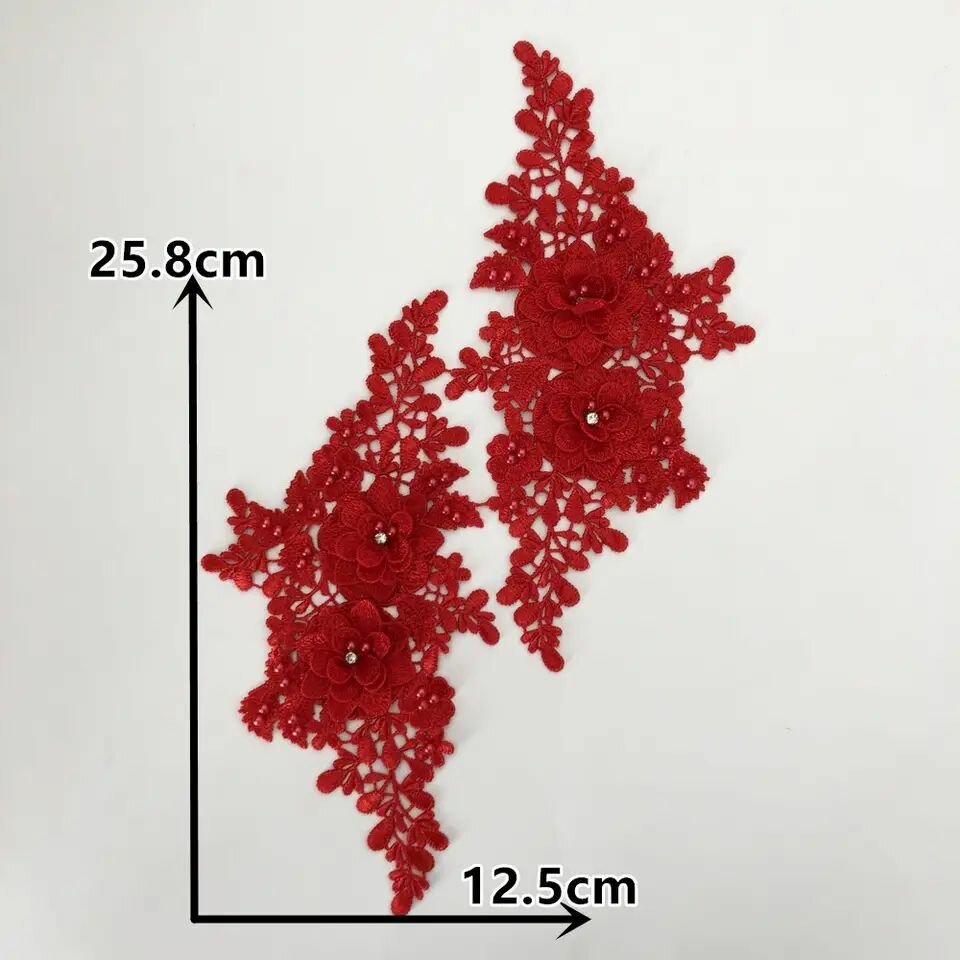 Декор пришивной для одежды розы 3D 26*12.5 см