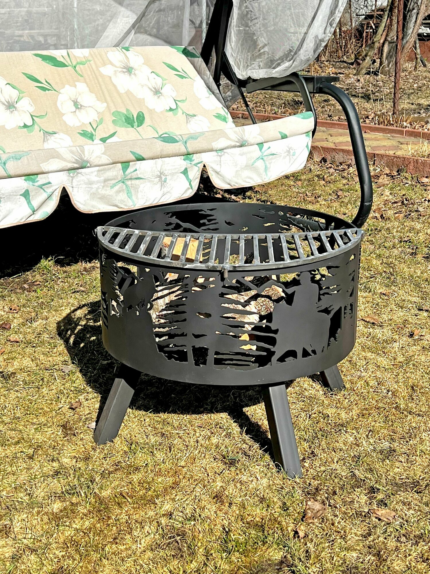 Костровая чаша Путник 5в1(сетка + купол искрогаситель +крышка+Решетка гриль) 60 см 0,3 см