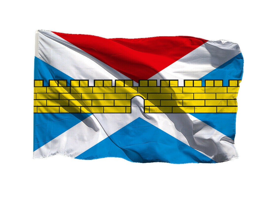 Флаг Крымска на шёлке, 70х105 см для ручного древка