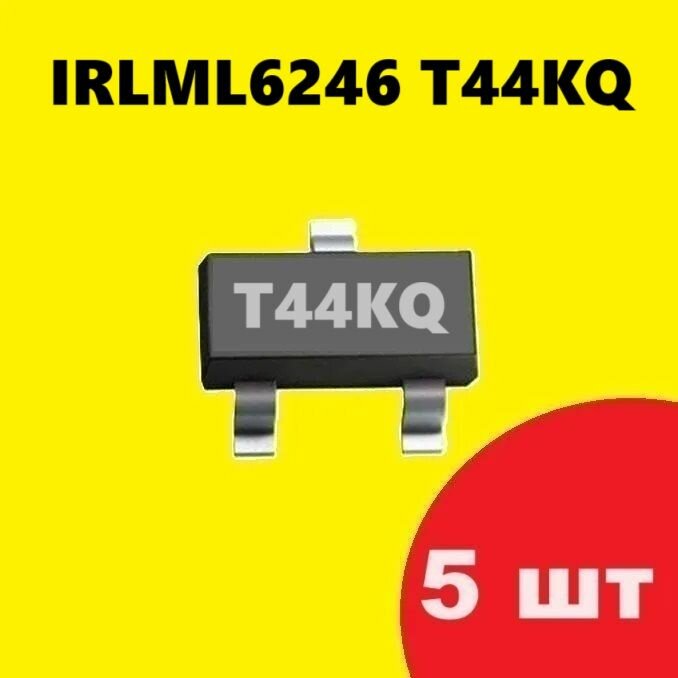 IRLML6246 T44KQ транзистор (5 шт.) корпус SOT23 SMD схема, аналог ZXMN2A14FTA характеристики C009T, цоколевка SOT-23-3 datasheet IRLML6246TRPBF-VB