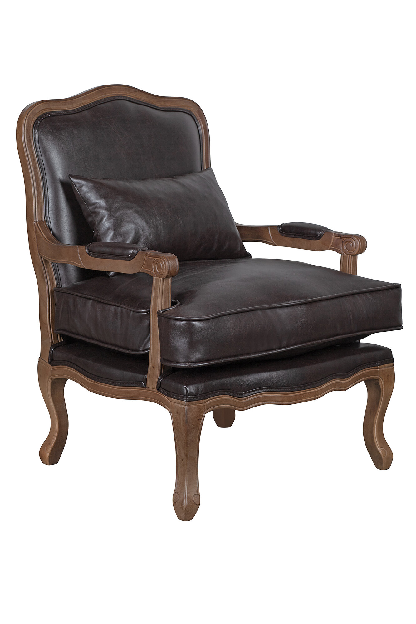 Кресло Mak-Interior "Nitro brown nut", из массив дерева c подлокотниками