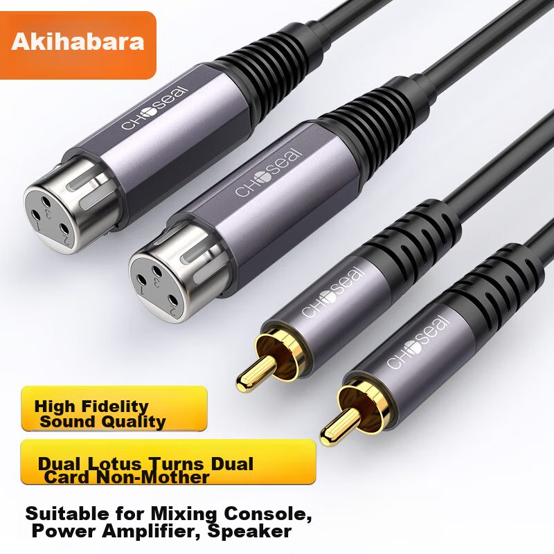 CHOSEAL Двойной цветок лотоса в женский разъем XLR Аудиокабель 2 RCA мужской к 2 XLR женскому для микрофона микшера