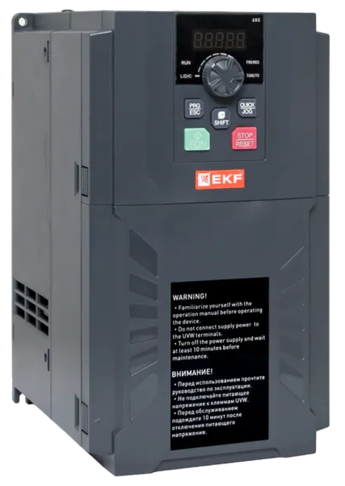 Частотный преобразователь EKF / ЕКФ PRO-Drive, в пластиковом корпусе черный, 275×186×160мм, 32А, 15кВт, 600Гц, 400В, IP20