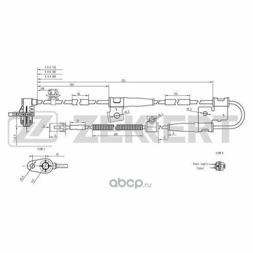 Датчик ABS передн. лев. Kia Ceed 06- Pro Ceed 08- ZEKKERT SE6094
