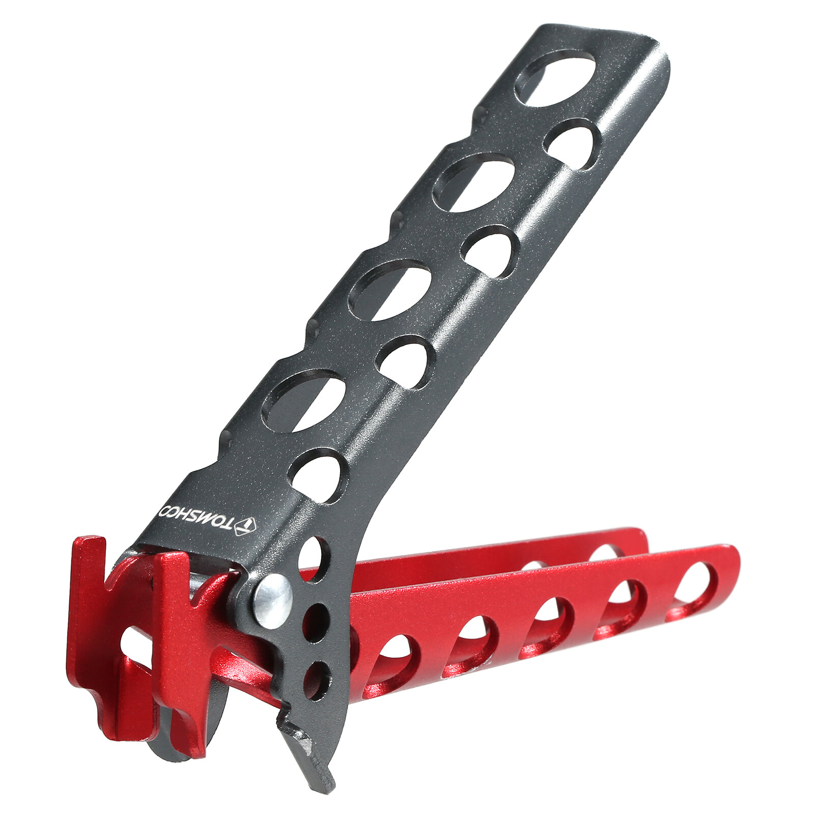 Кронштейн для кастрюль из алюминия для кемпинга, ручка для кастрюль и сковородок, держатель для кастрюль для приготовления пищи на открытом воздухе, черный / серебристый / красный, 125 * 25мм / 4.9 * 1дюйм, 43г / 1.5унции, 1 шт.