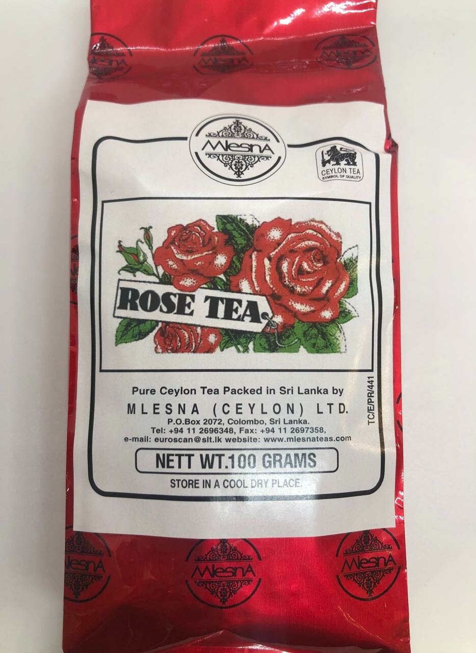 " Млесна" чай цейлонский черный листовой " Роза" ( со вкусом розы ) 100 г
