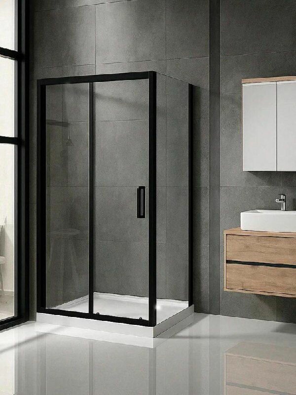 Душевой уголок ACCORD 160x70x200 стекло прозрачное 6мм профиль черный