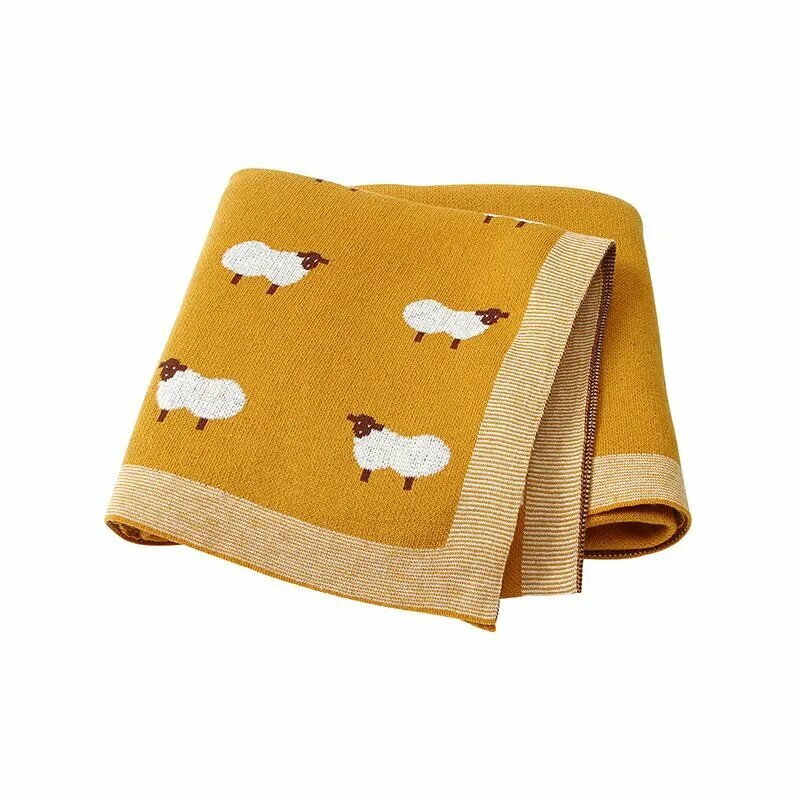 Плед для новорожденного 100 см х 80 см, Хлопок