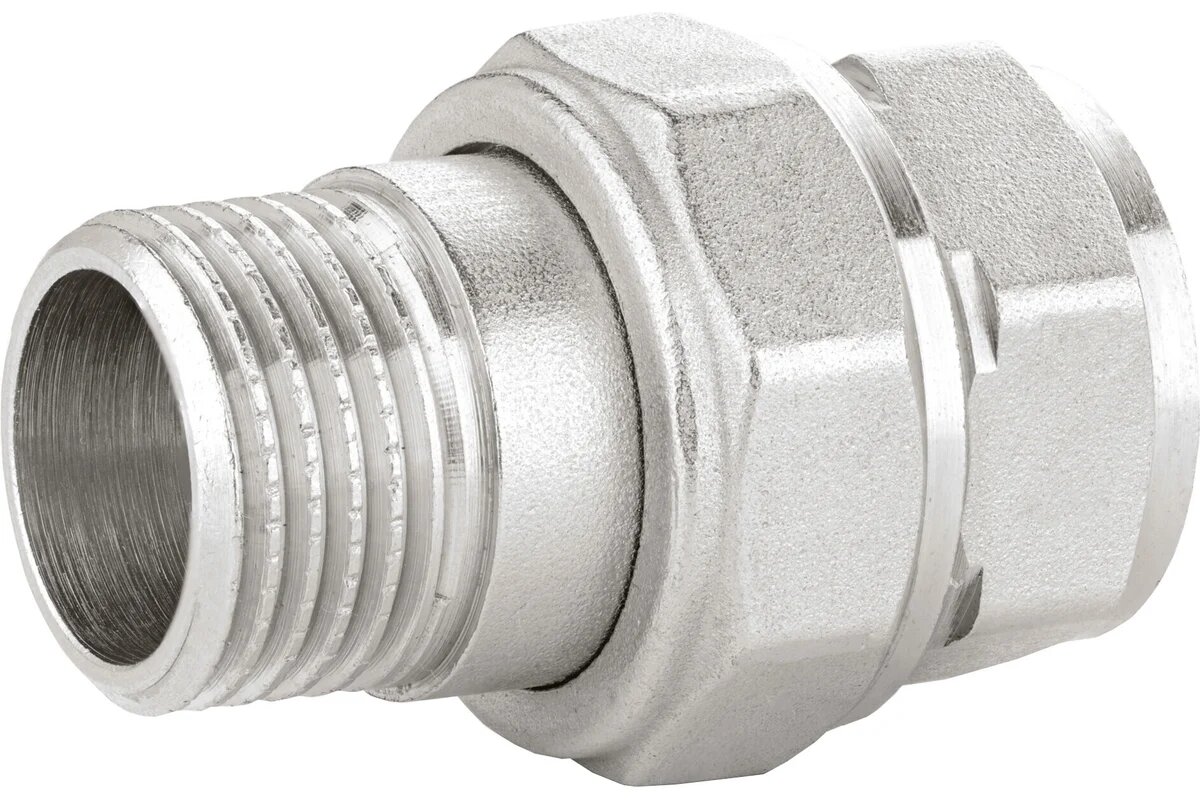 Сгон разъемный (американка) LD Pride DN32 (1 1/4") ВР/НР латунь никель (LD.67.520.32)