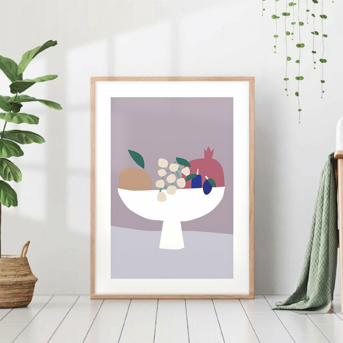 Постер "Абстракция ваза с фруктами" 50x70 без рамки для интерьера на стену