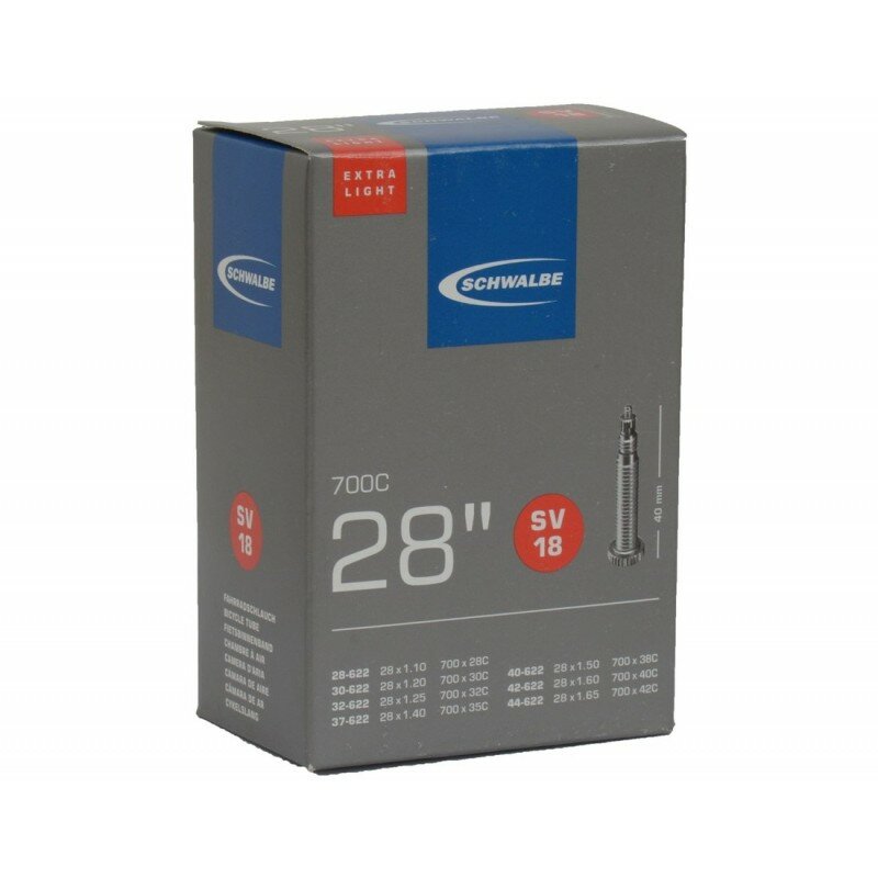Камера для велосипеда 28х1 1/8-1.6 40мм ниппель SV18 вело SCHWALBE EXTRA LIGHT