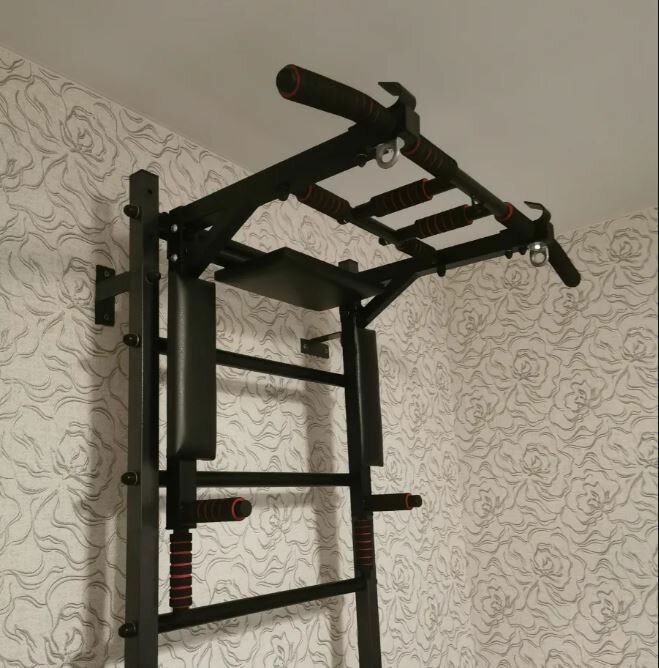 Турник 3в1 брусья-пресс Sportlim на Шведскую стенку (черный)