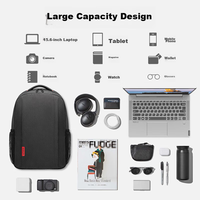 Lenovo Laptop Backpack for Men And Women, 16-Inch Backpack, Student Schoolbag, Business Travel Bag, Legion R9000p Laptop Bag, Xiaoxin Laptop Bag