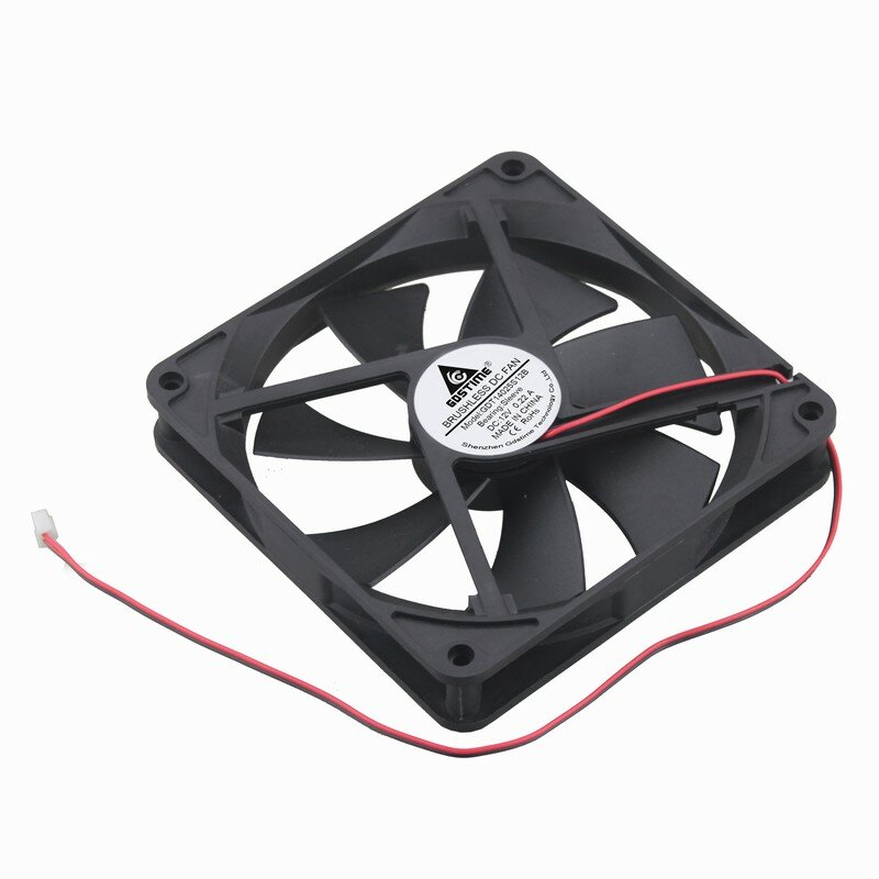 Gdstime 1 Piece DC 12V 2Pin 140x140x25mm 14025 CPU Computer Case Вентилятор охлаждения 140mm x 25mm 14cm PC Cooler 5.5 inch