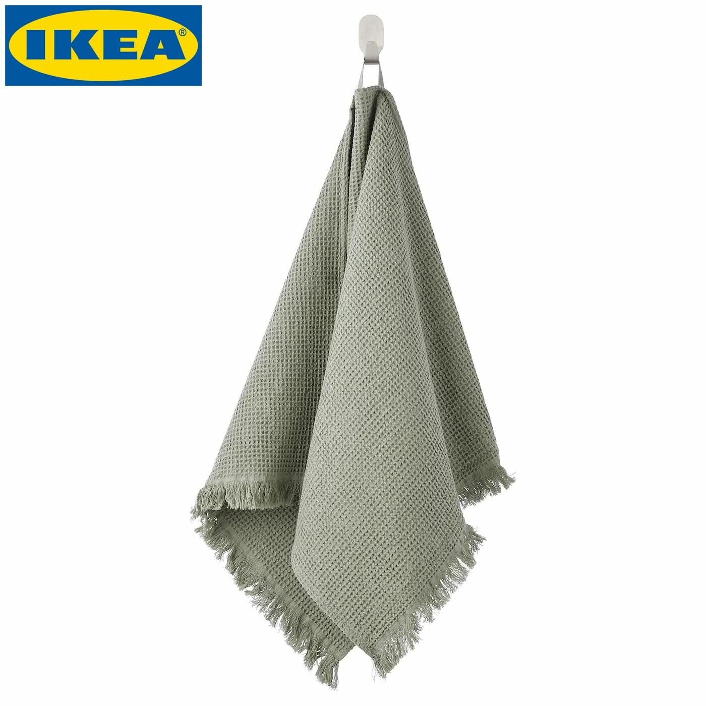 IKEA Полотенце для лица, рук, Хлопок, 40x70 см, оливковый, 1 шт.