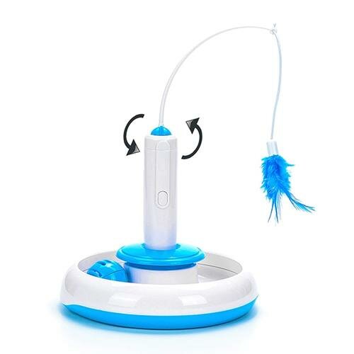 Электрическая кошачья палочка и орбитальная башня 2 в 1 автоматически вращаются интерактивные кошачьи игрушки шары вращающиеся тарелки домашние животные кошачьи игрушки