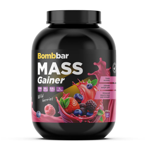 Bombbar Гейнер сухой концентрат для приготовления напитка, 2700 г. вкус лесные ягоды