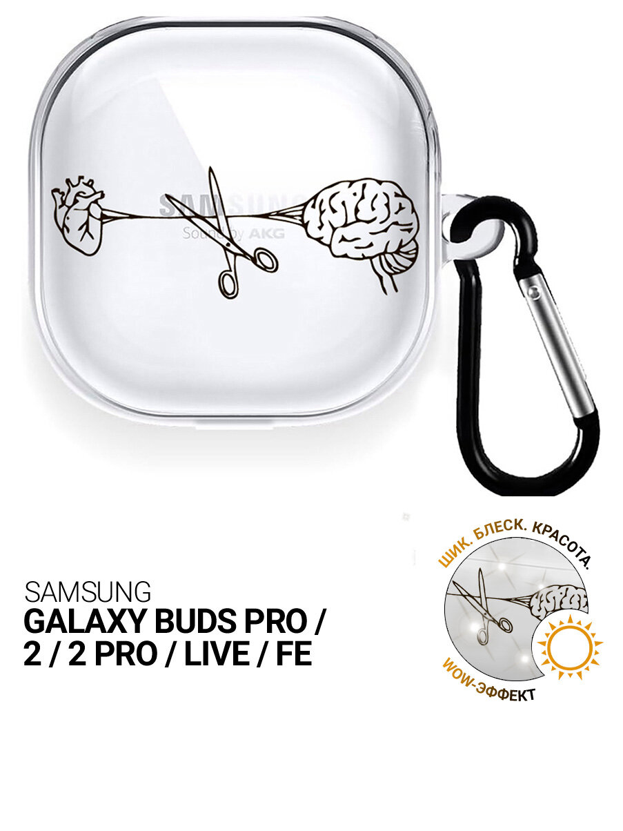 Чехол на Samsung Galaxy Buds Pro / 2 / 2 Pro / Live / FE с принтом "Cut It" прозрачный