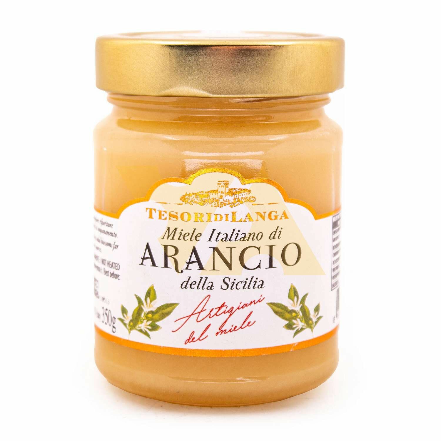 Мед апельсиновый из Сицилии, TESORI DI LANGA, 0,350 кг (ст/б)