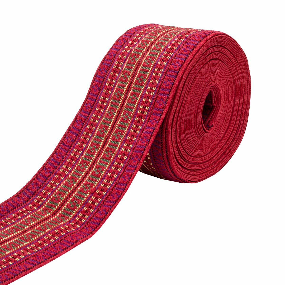 Лента декоративная широкая 12 см*15 м, для поясов, шитья, рукоделия (красный, черный, синий, зеленый, желтый)