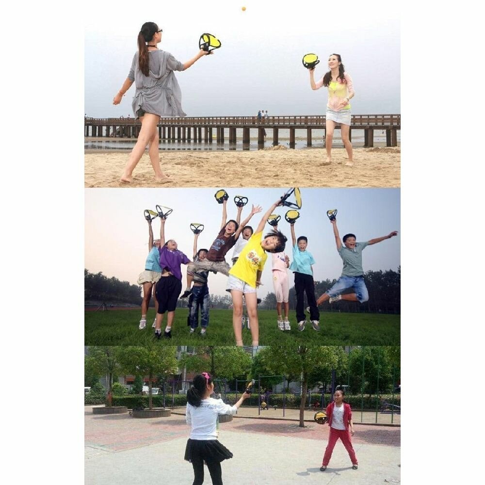 Детские игры для улицы и дома, Активные игры для компании мальчиков и девочек Поймай Мяч, 2 сета, 4 мяча