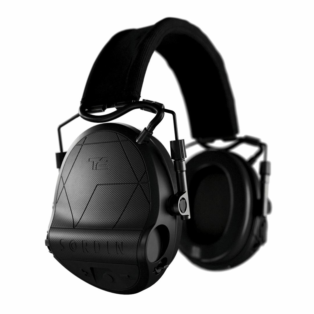 Тактические активные наушники для стрельбы Sordin MSA Supreme T2, SNR 29dB, оголовье текстиль, чёрные