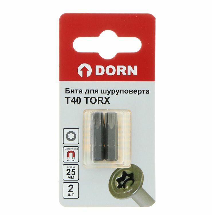 Биты DORN T40, 25 мм 2 шт