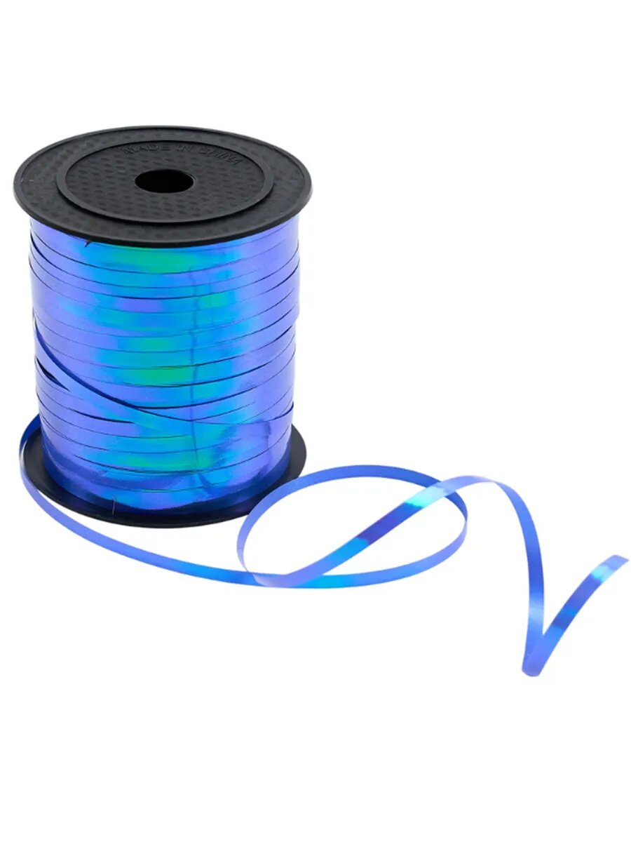 Голубая перламутр лента для воздушных шаров, 0,5 см * 200 м / веселуха