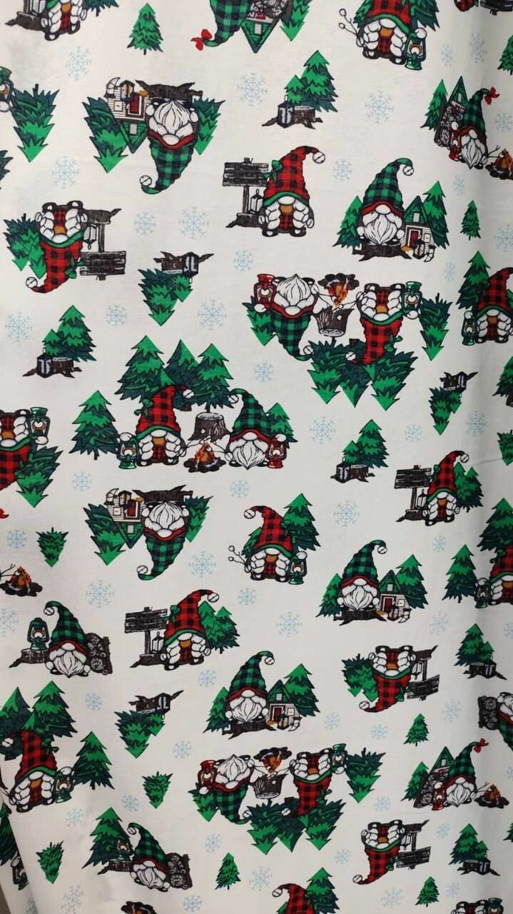 Ткань 0.6м кулирка для шитья хлопок гномы