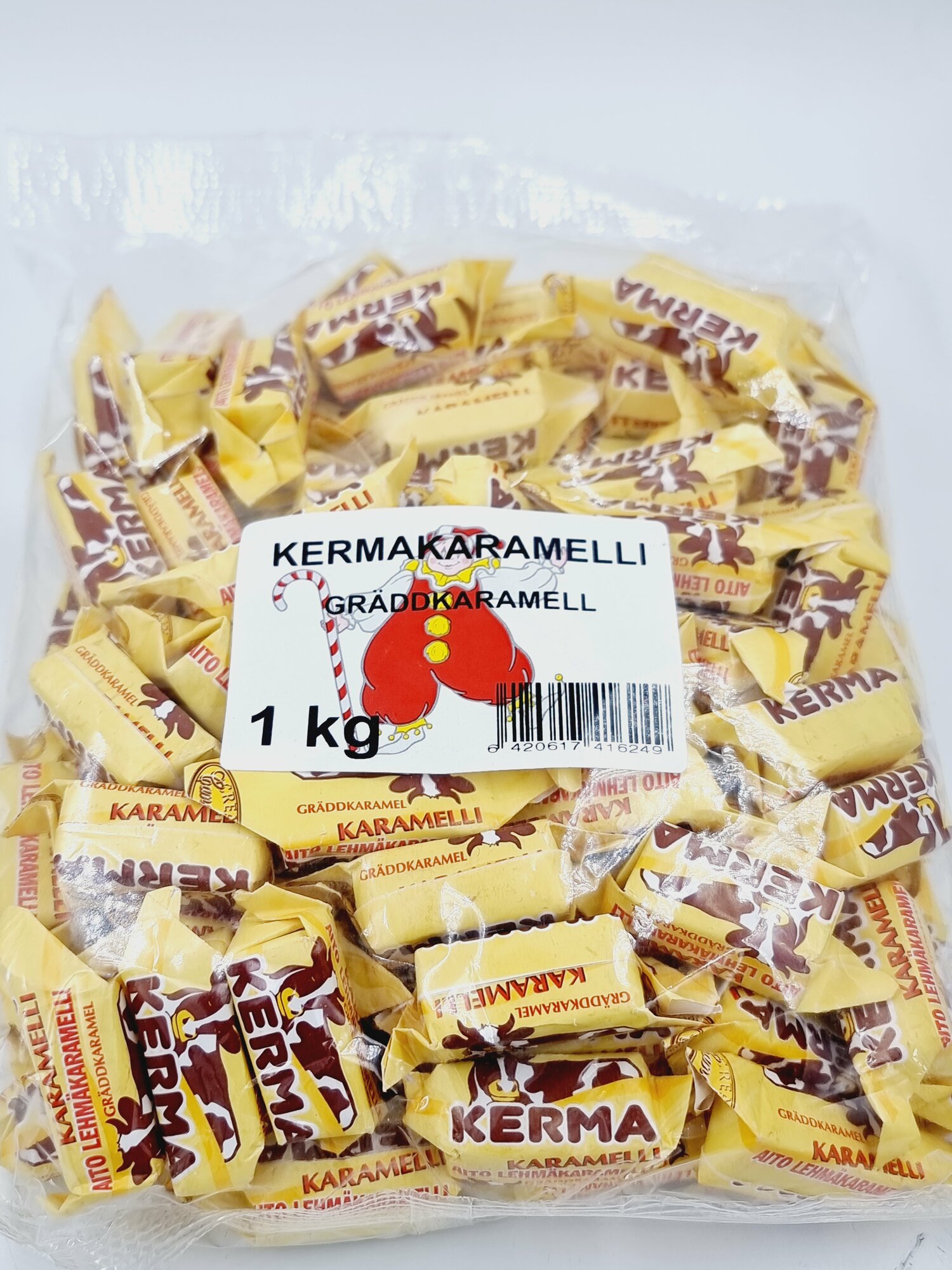 Конфеты Коровка молочная карамель KERMAKARAMELLI 1000 г (из Финляндии).