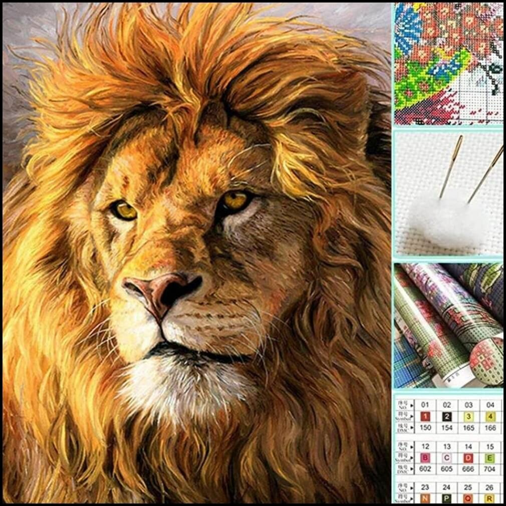 Вышивка крестом, набор для вышивания крестом, Животное лев, 11CT 30x40cm