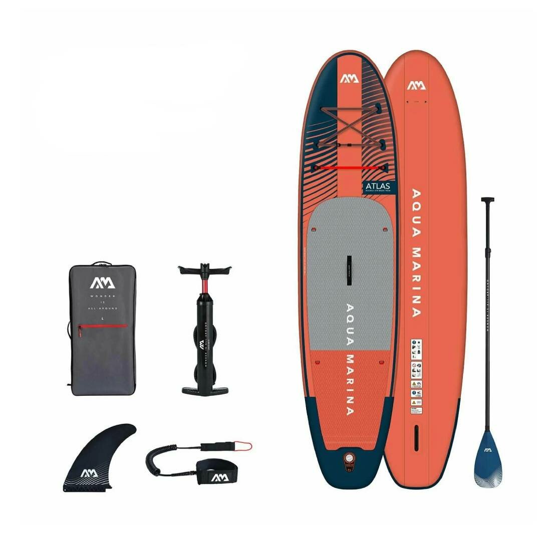 Доска надувная Aqua Marina Atlas (BT-23ATP), 366x86x15см, грузоподъёмность 180 кг, оранжевый