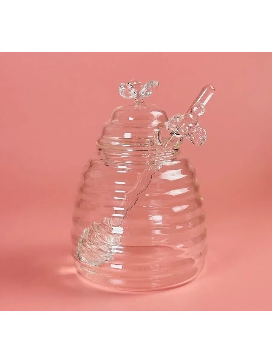 Банка для мёда с ложкой Lenardi 480мл стекло