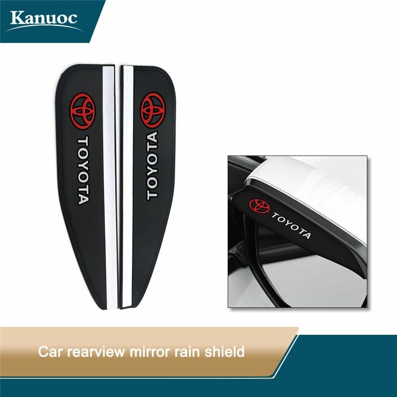 Козырьки на боковые зеркала заднего вида, универсальные, черный карбон, набор 2 шт, дефлекторы для боковых зеркал заднего вида автомобиля Тойота