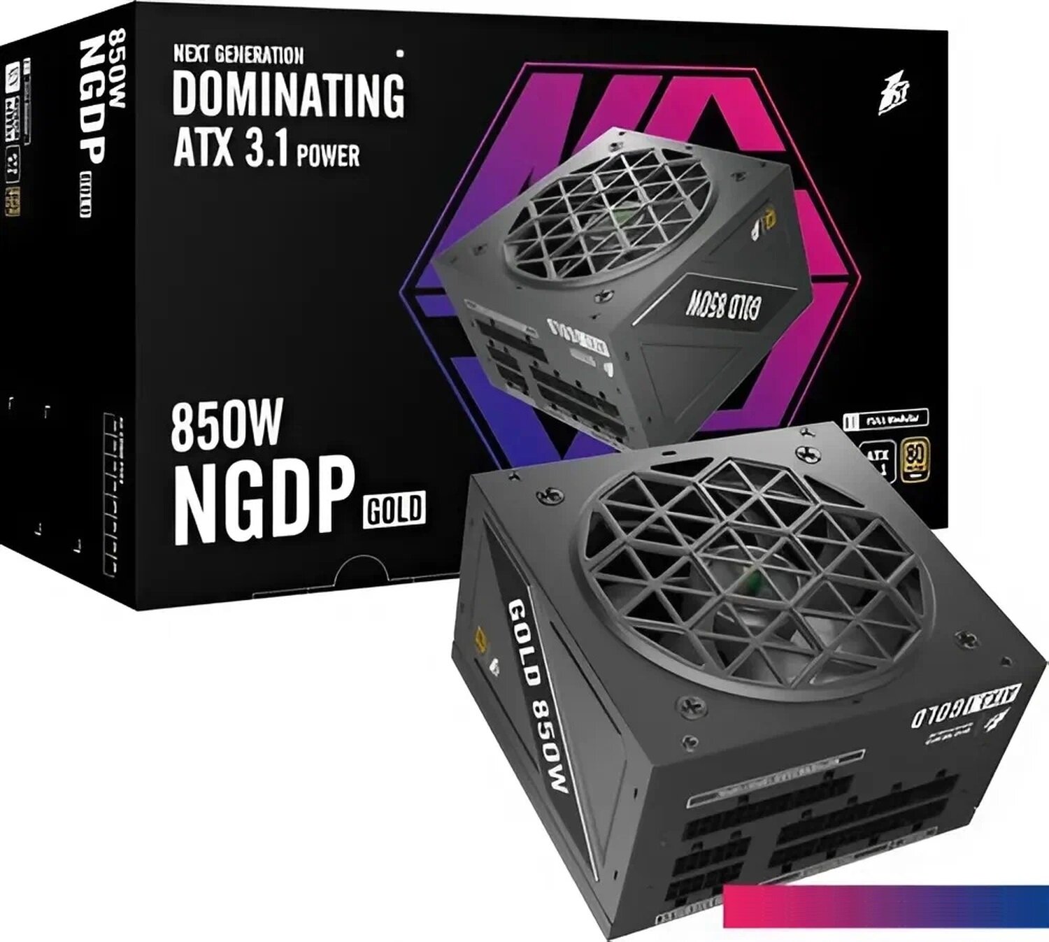 Блок питания 1STPLAYER NGDP 850W, модульный, PCIe 5.1, 80 PLUS Gold, Black (HA-850BA4)