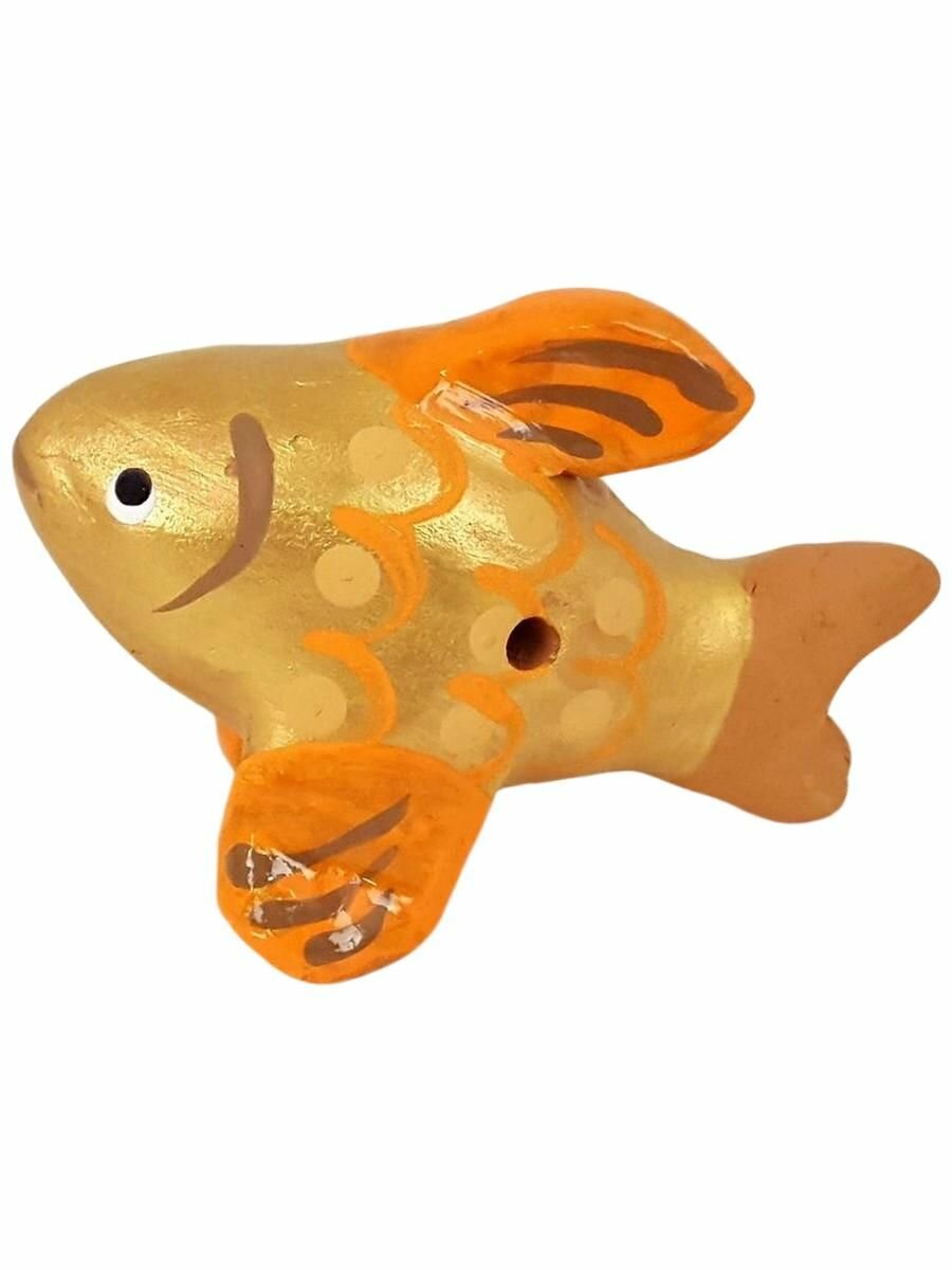 Свисток, Рыбка, Ковровская глиняная игрушка, ручная авторская работа