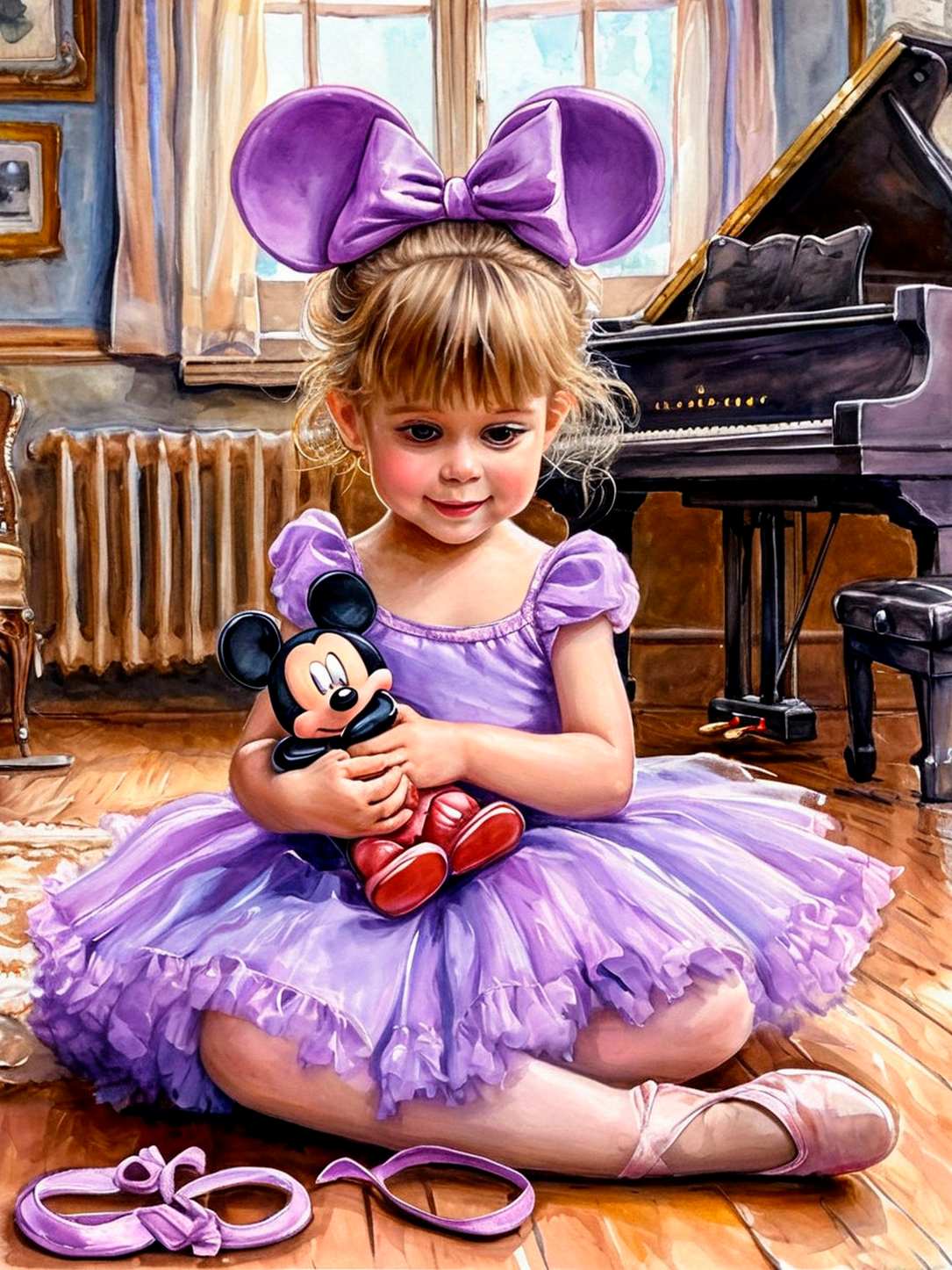 Картина по номерам "Прекрасная балерина" 40х50 см, хлопковый холст на подрамнике, акрил, Art Hobby Home