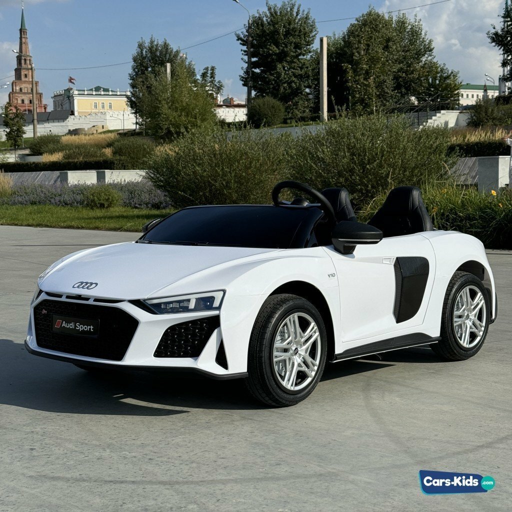 Детский электромобиль AUDI R8 24V M333MM, белый, скорость до 15 км ч
