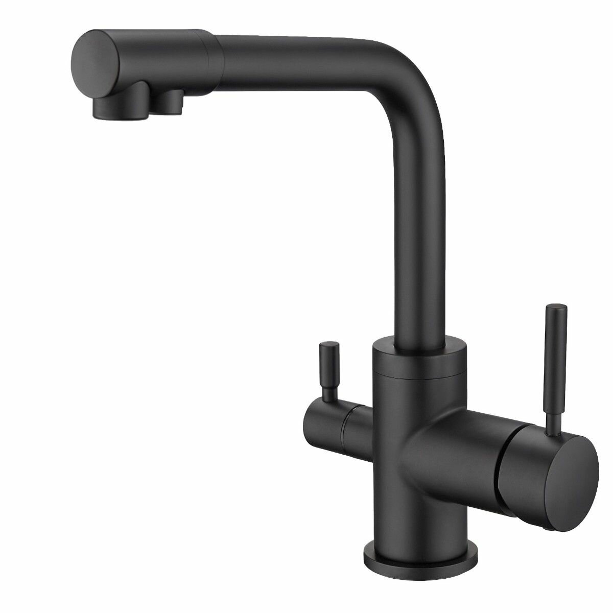 Кухонный смеситель 2в1 EMAR ЕС - 3003N black