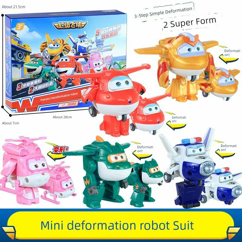 Игрушки-трансформеры Audi Double Diamond Super Wings: мини-роботы Ledi, Qiqi, Little Wing, Tata, Coolway, Jin Xiaowei