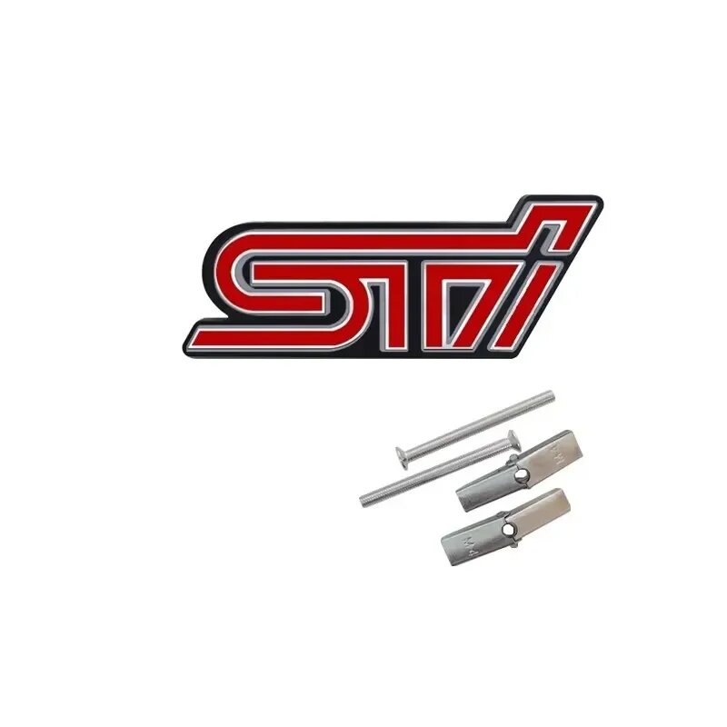 3D металлическая эмблема передней решетки автомобиля для Subaru STI Logo XV WRX BRZ FORESTER IMPREZA LEGACY OUTBACK, наклейка на задний багажник автомобиля, значок Grille-RedSilver
